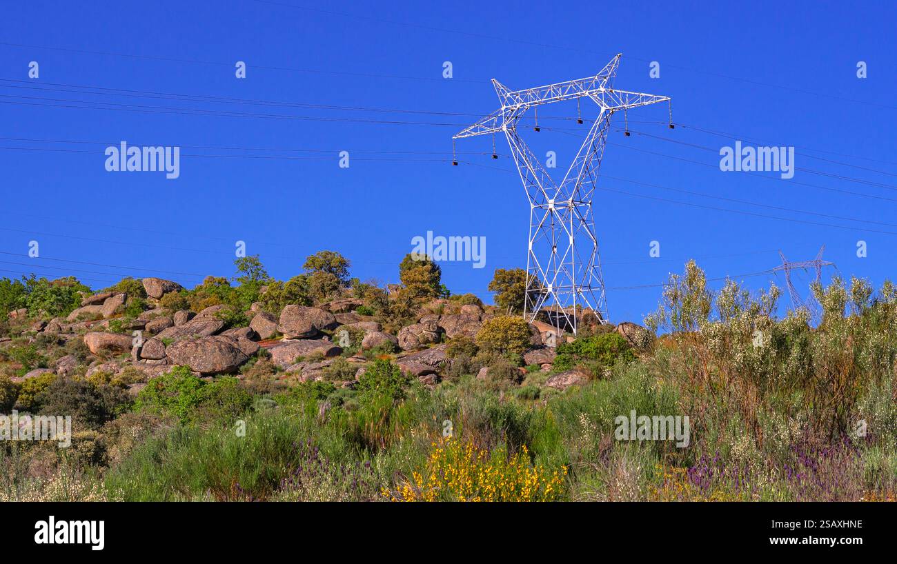 High Voltage Electric Energy Transportation Tower Stock Photo - Alamy