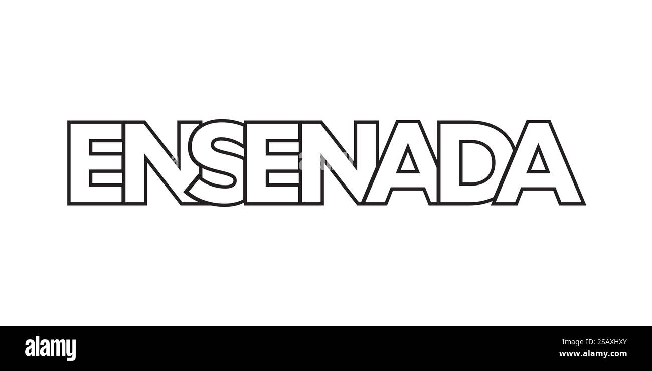 Ensenada in the Mexico emblem for print and web. Design features ...