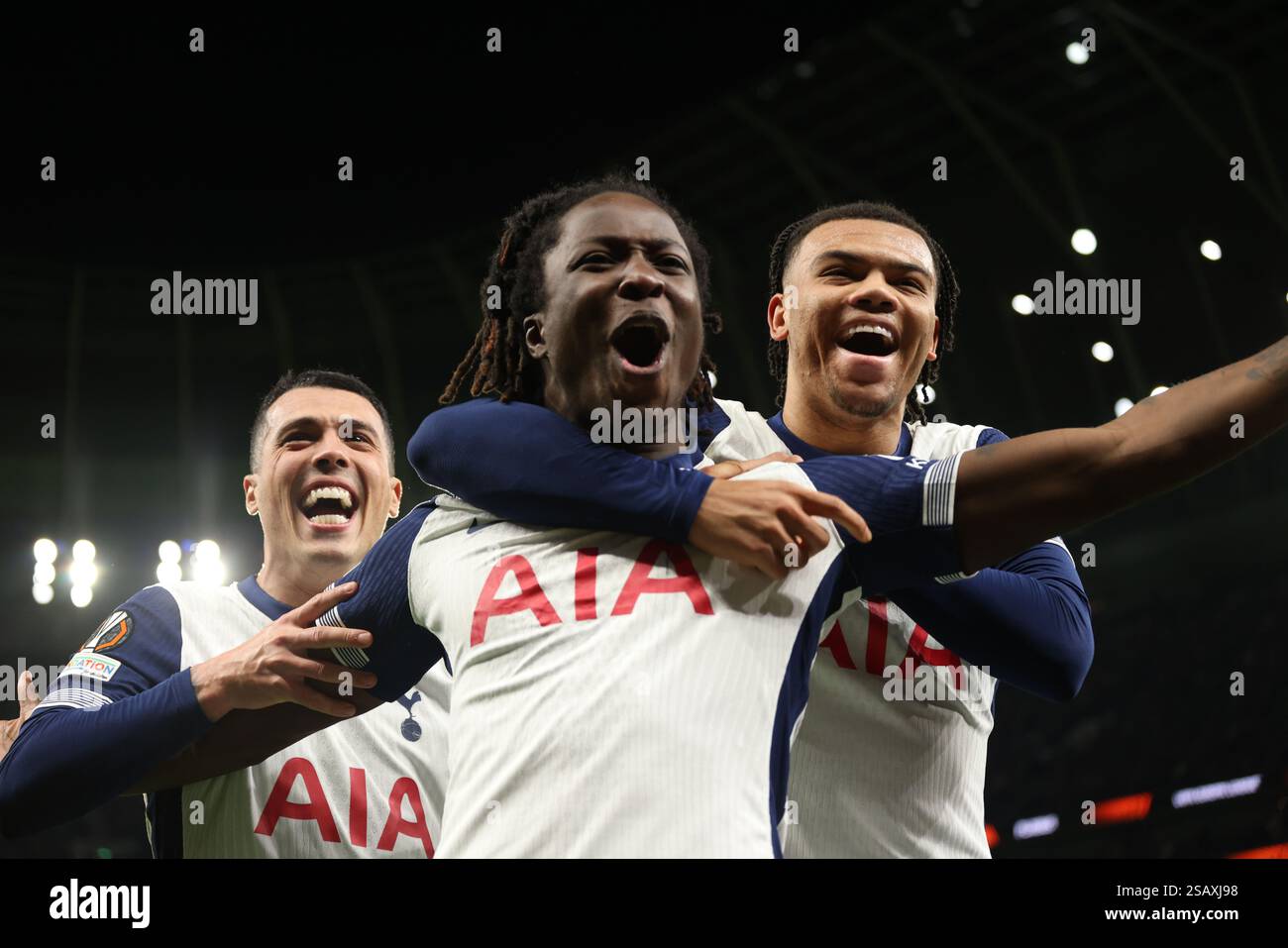 Oyindamola Ajayi (TH) celebrates scoring the second Spurs goal (2-0 ...