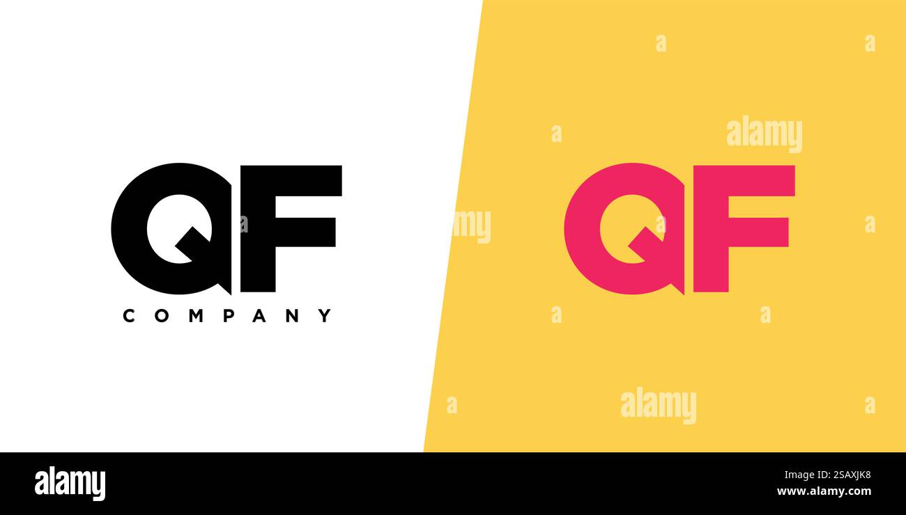 Trendy letter Q and F, QF logo design template. Minimal monogram ...