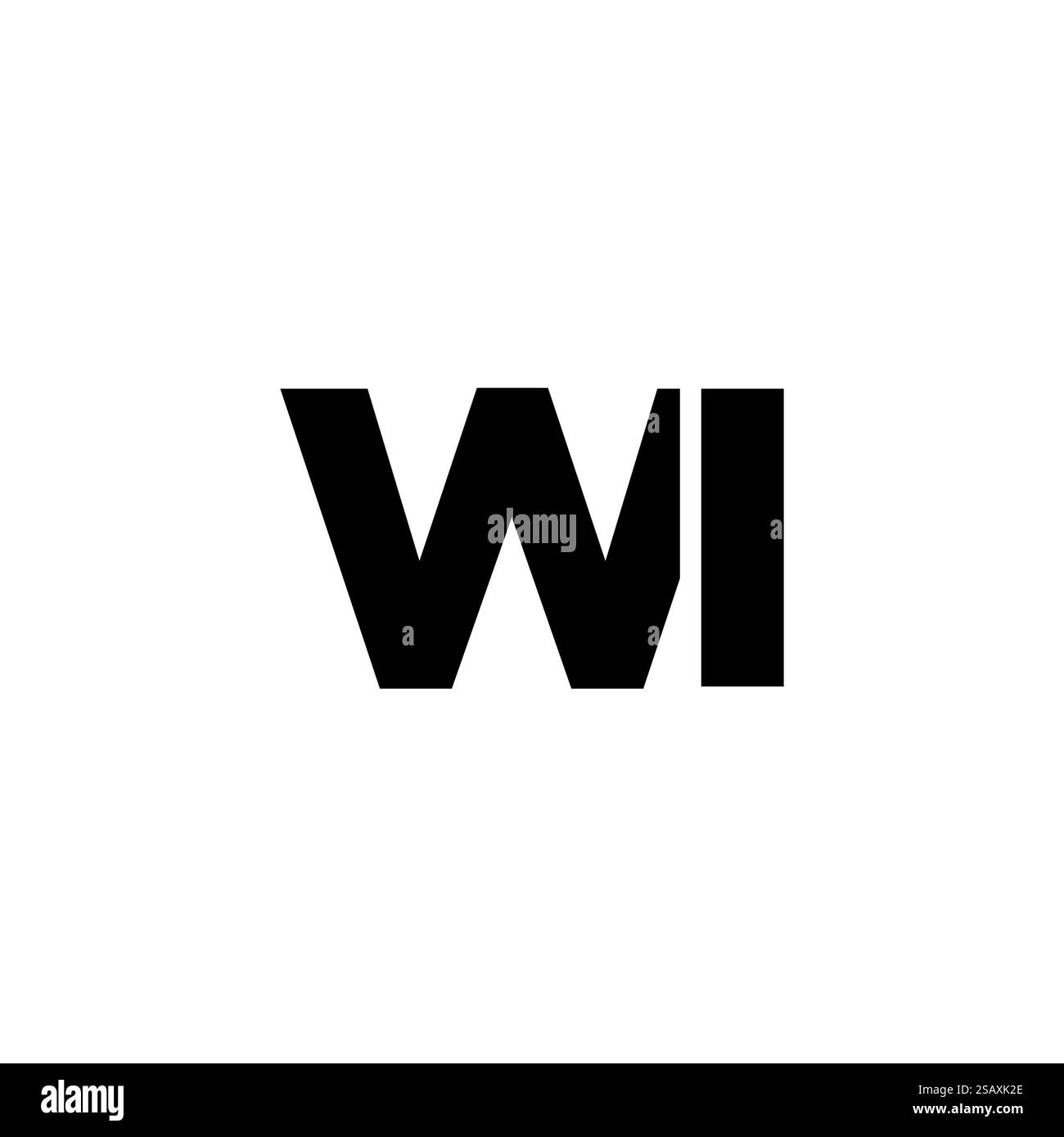 Trendy letter W and I, WI logo design template. Minimal monogram ...