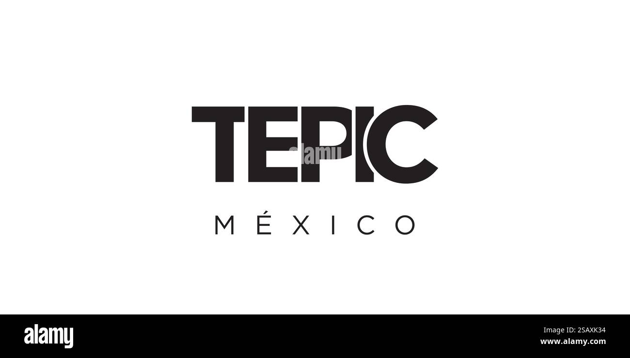 Tepic in the Mexico emblem for print and web. Design features geometric ...