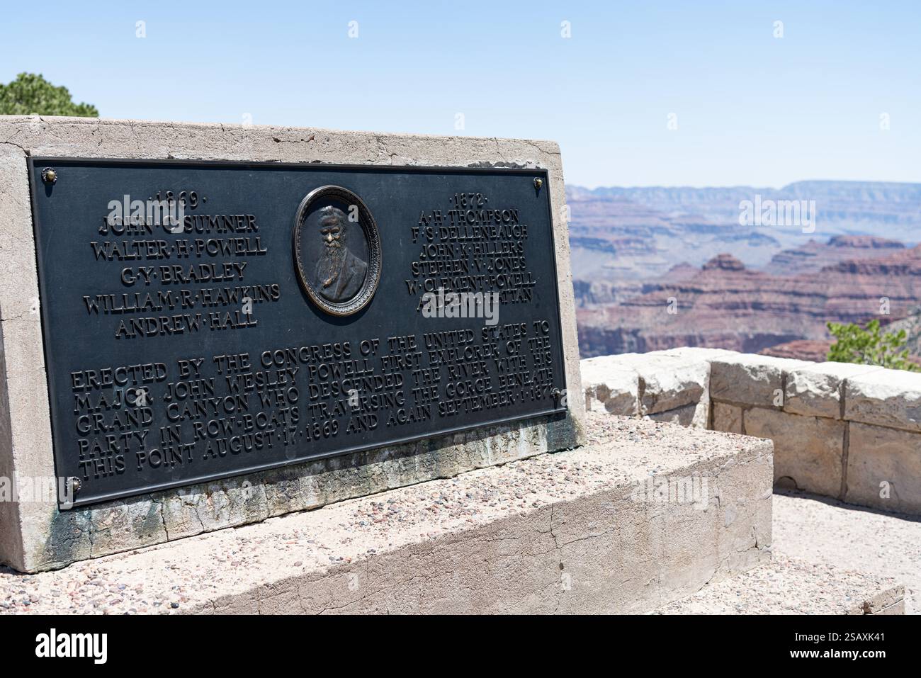 John Wesley Powell 1869 and 1872 Grand Canyon Expeditions Memorial. , Arizona, USA Stock Photo ...