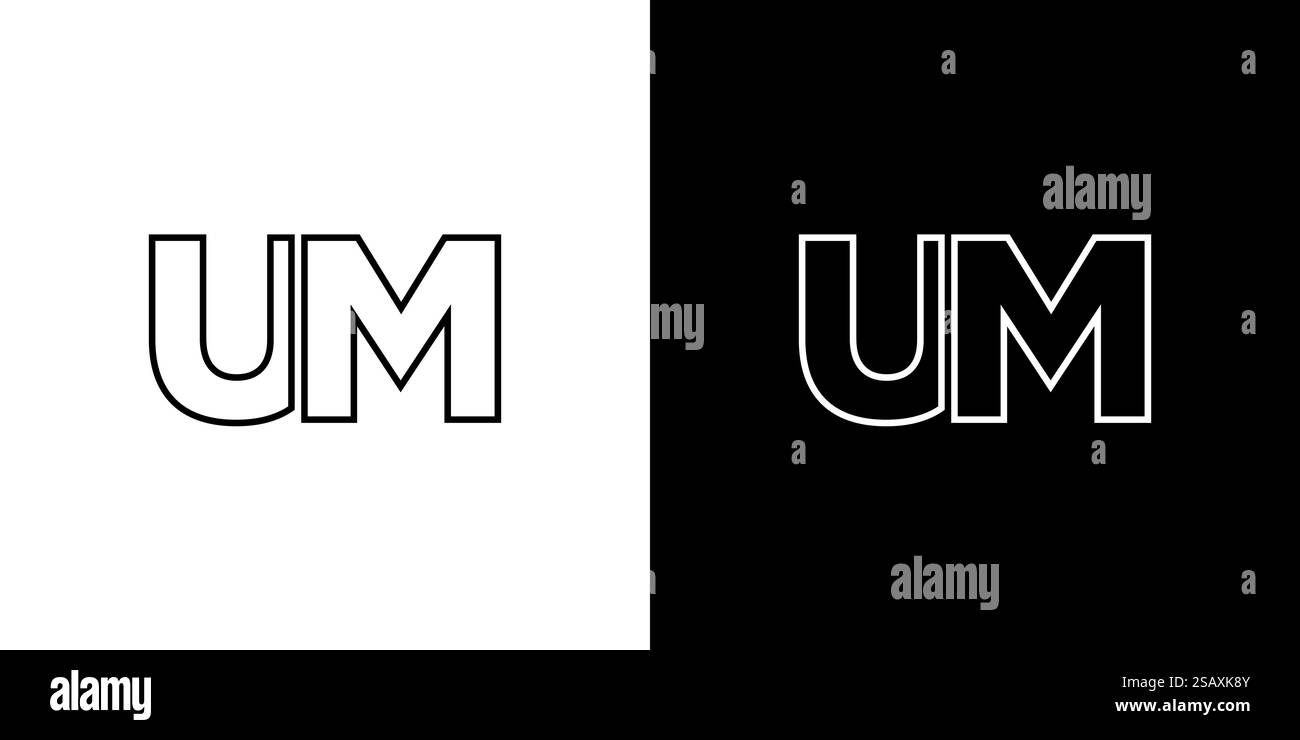 Trendy letter U and M, UM logo design template. Minimal monogram ...