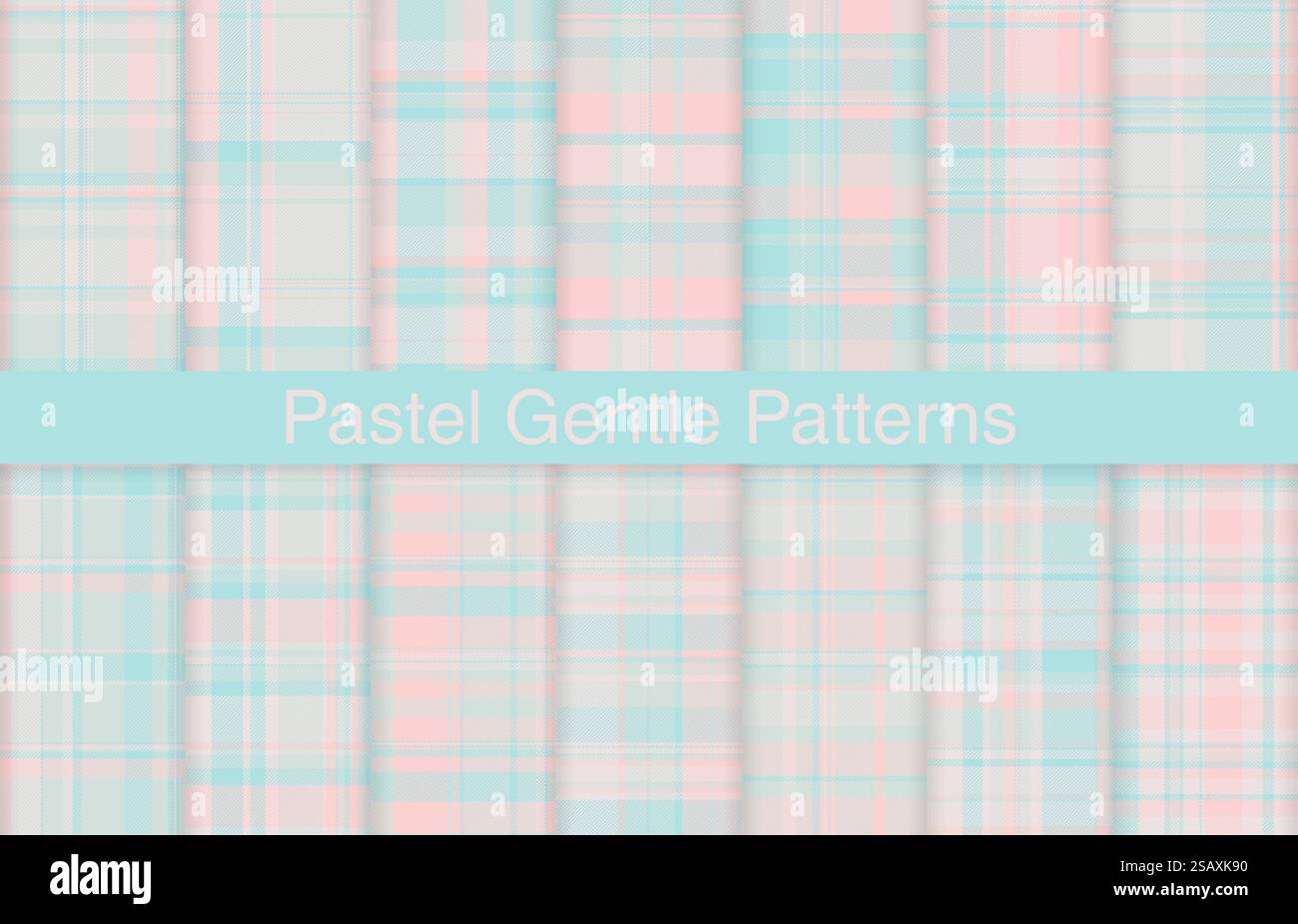 Pastel plaid collection, textile design, checkered fabric pattern for ...