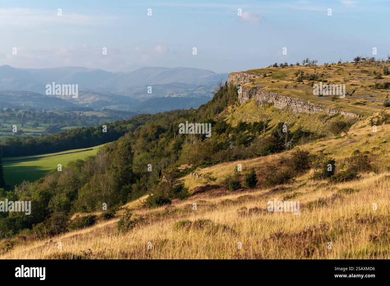 View from Scout Scar near Kendal, Lake District national park, Cumbria ...