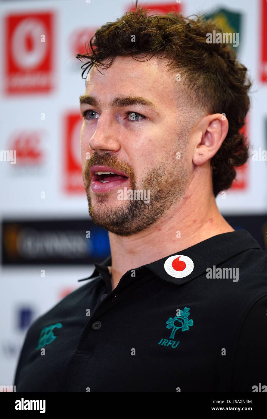 Ireland's Caelan Doris during a press conference at the Aviva Stadium ...