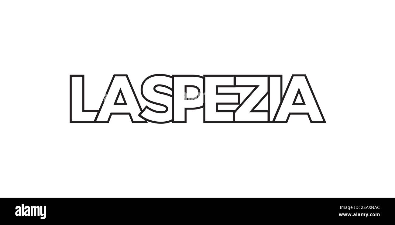La Spezia in the Italia emblem for print and web. Design features geometric style, vector ...