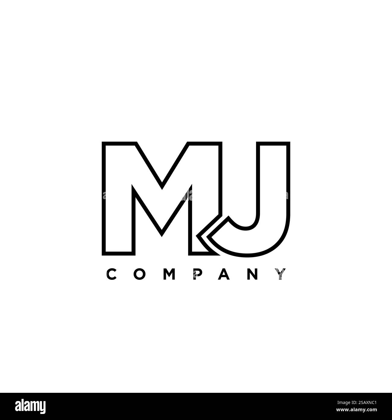 Trendy letter M and J, MJ logo design template. Minimal monogram ...