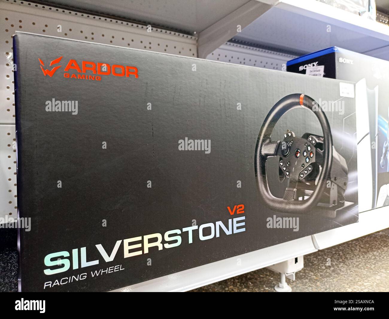 Ardor gaming silverstone v2 racing wheel packaging on store shelf Stock ...