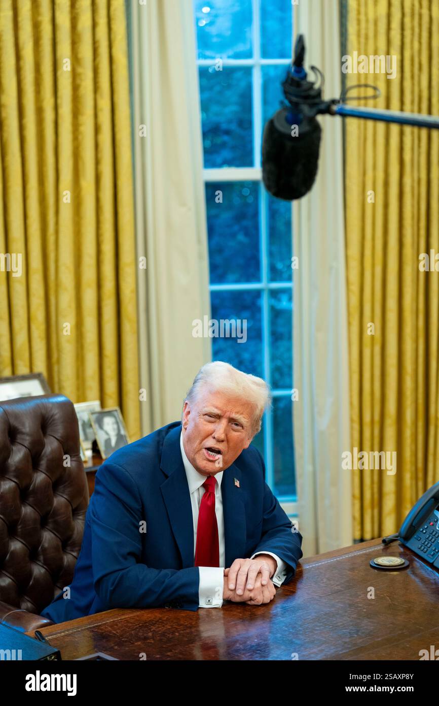 United States President Donald Trump signs two executive orders in the ...