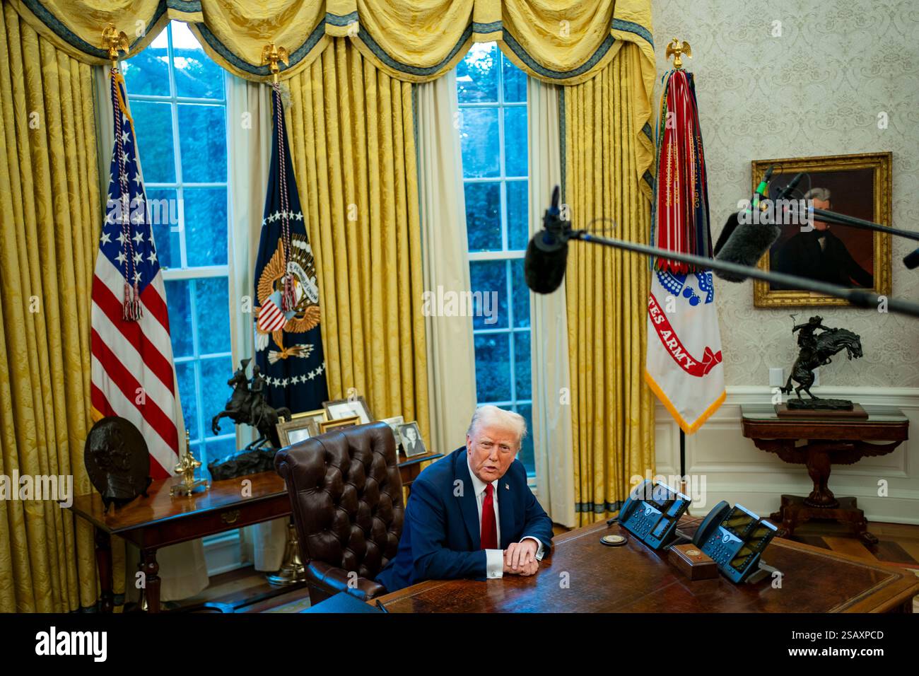 United States President Donald Trump signs two executive orders in the ...