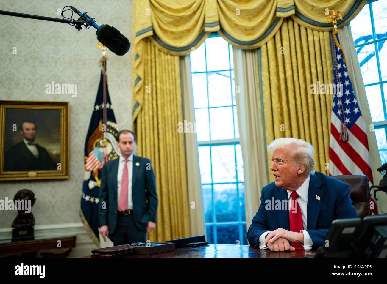 United States President Donald Trump signs two executive orders in the ...