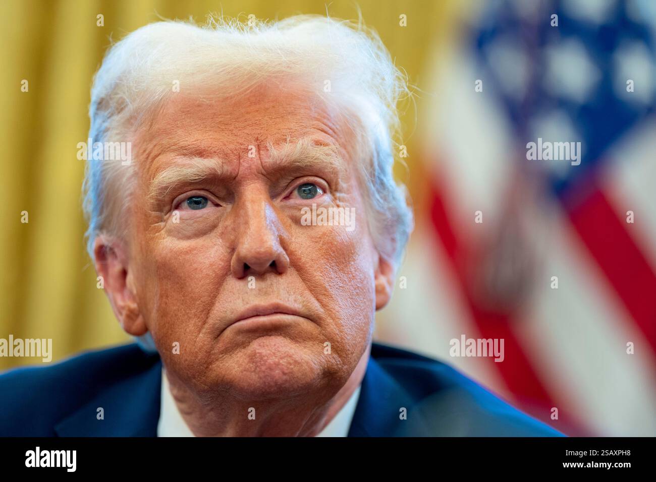 United States President Donald Trump signs two executive orders in the ...