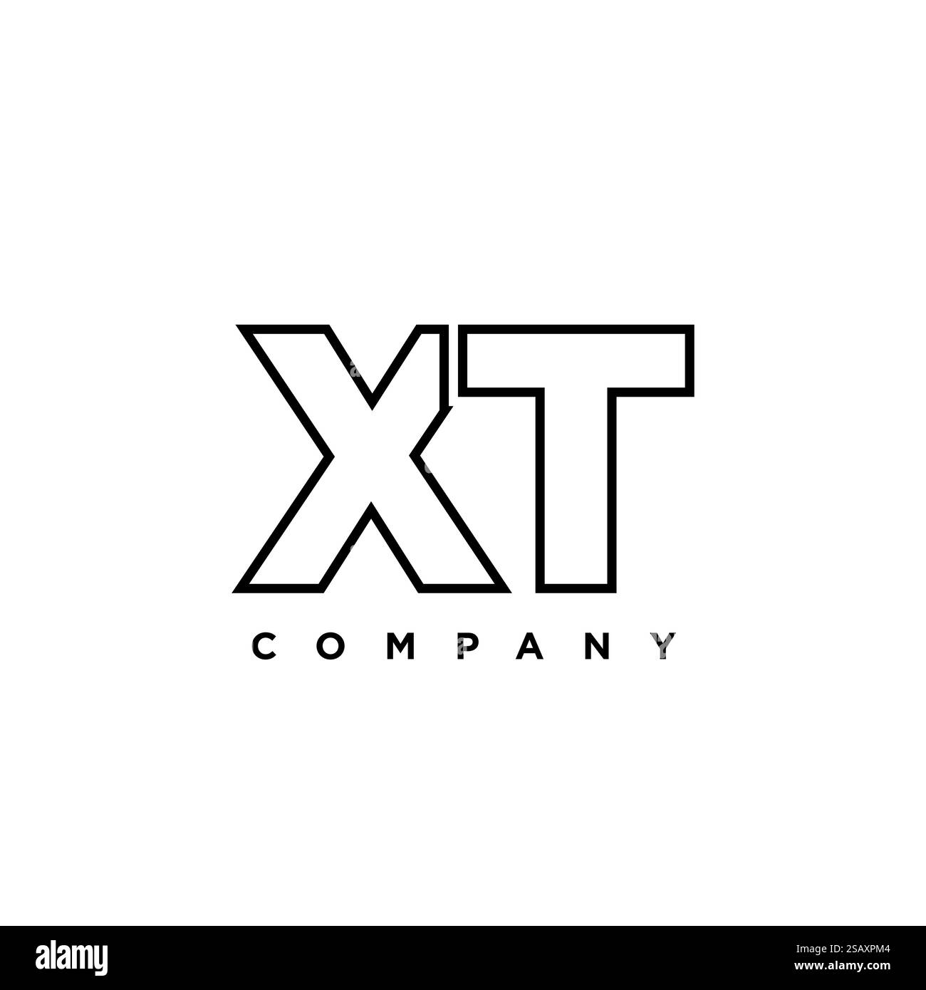 Trendy letter X and T, XT logo design template. Minimal monogram ...