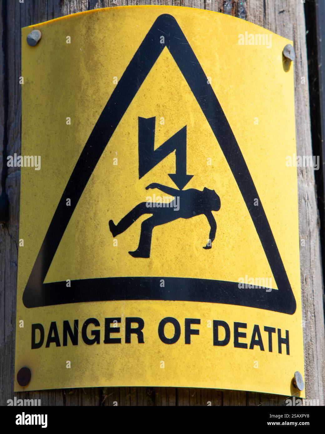 Close-up of a Danger of Death sign Stock Photo - Alamy