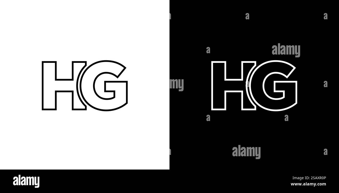 Trendy letter H and G, HG logo design template. Minimal monogram ...