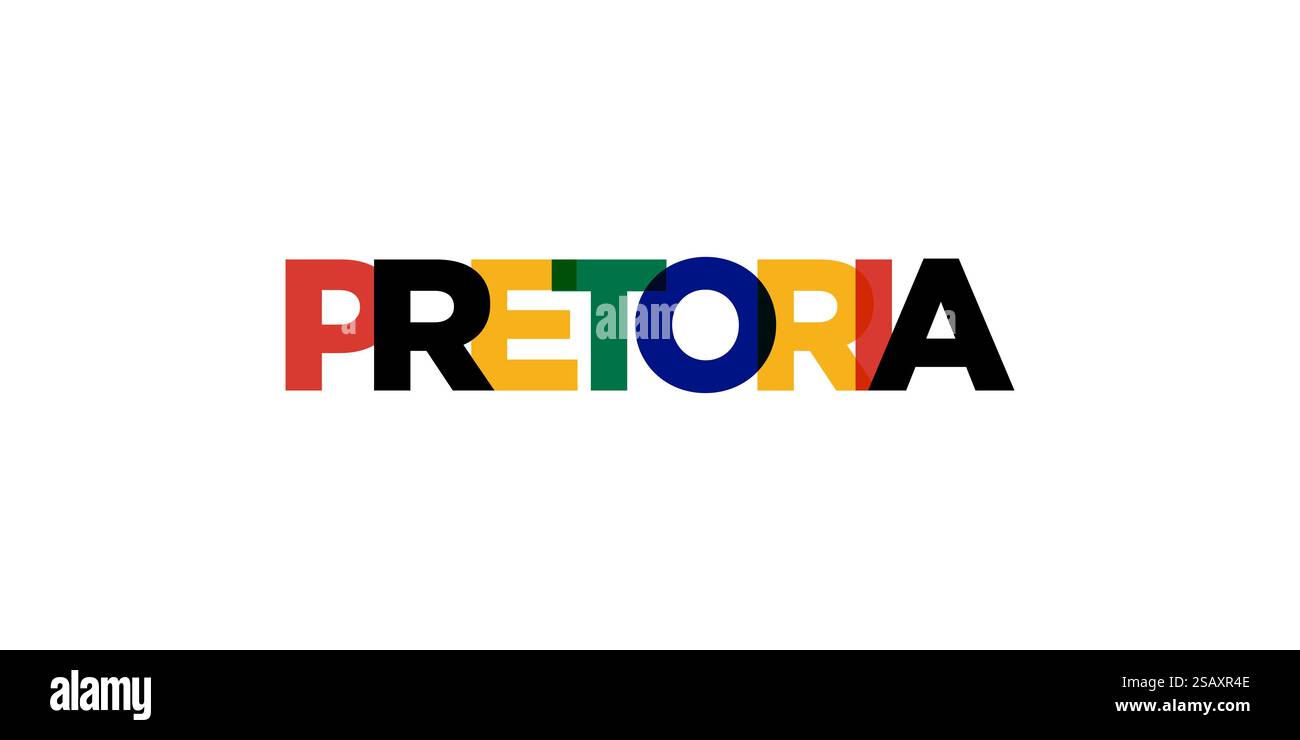 Pretoria in the South Africa emblem for print and web. Design features ...