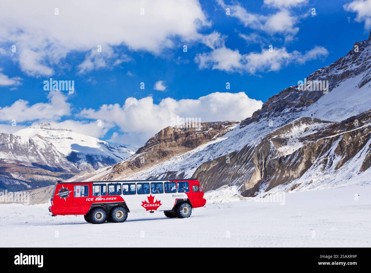 Brewsters Snocoach Ice Explorer Columbia Icefield Athabasca glacier in ...