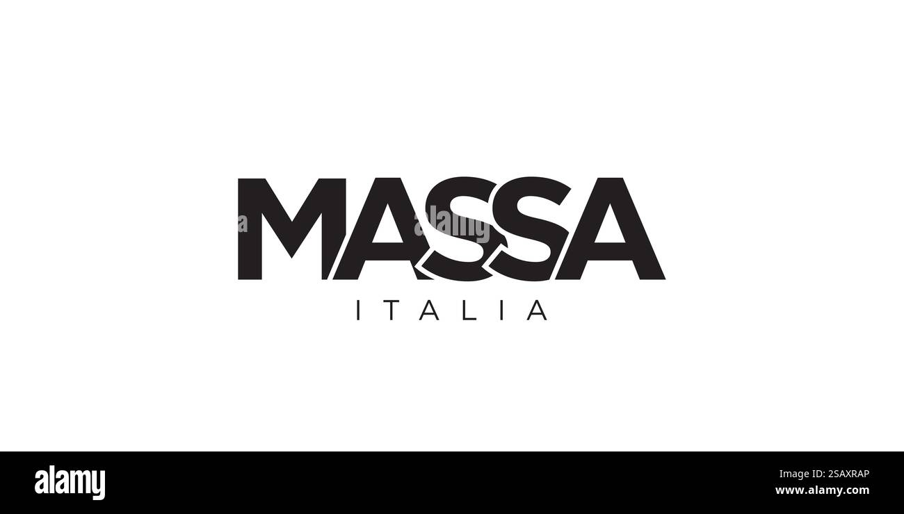 Massa in the Italia emblem for print and web. Design features geometric style, vector ...
