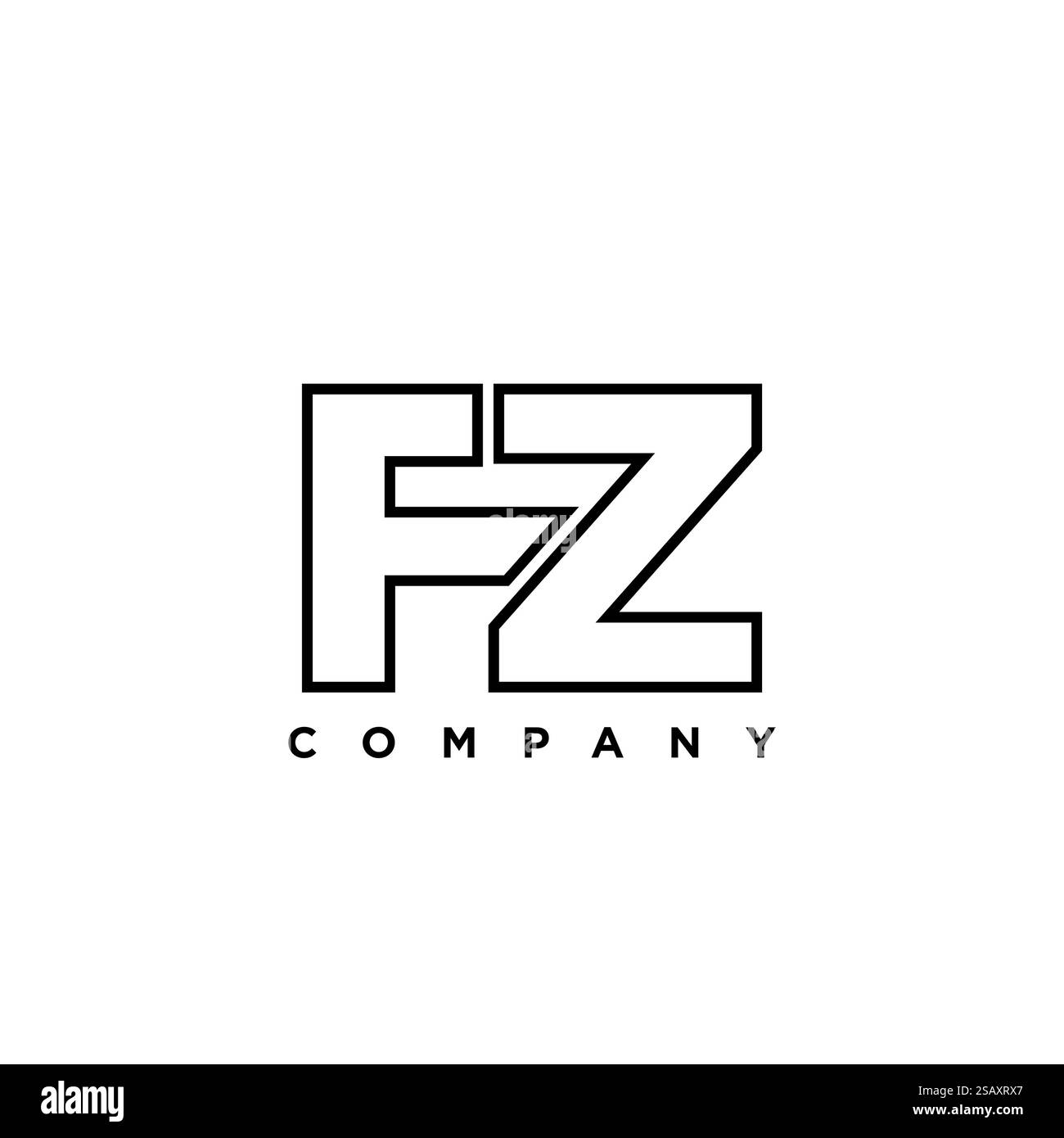 Trendy letter F and Z, FZ logo design template. Minimal monogram ...