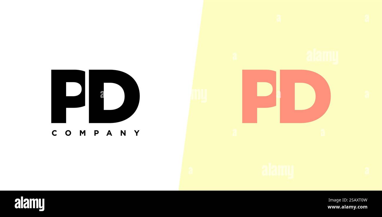 Trendy letter P and D, PD logo design template. Minimal monogram ...