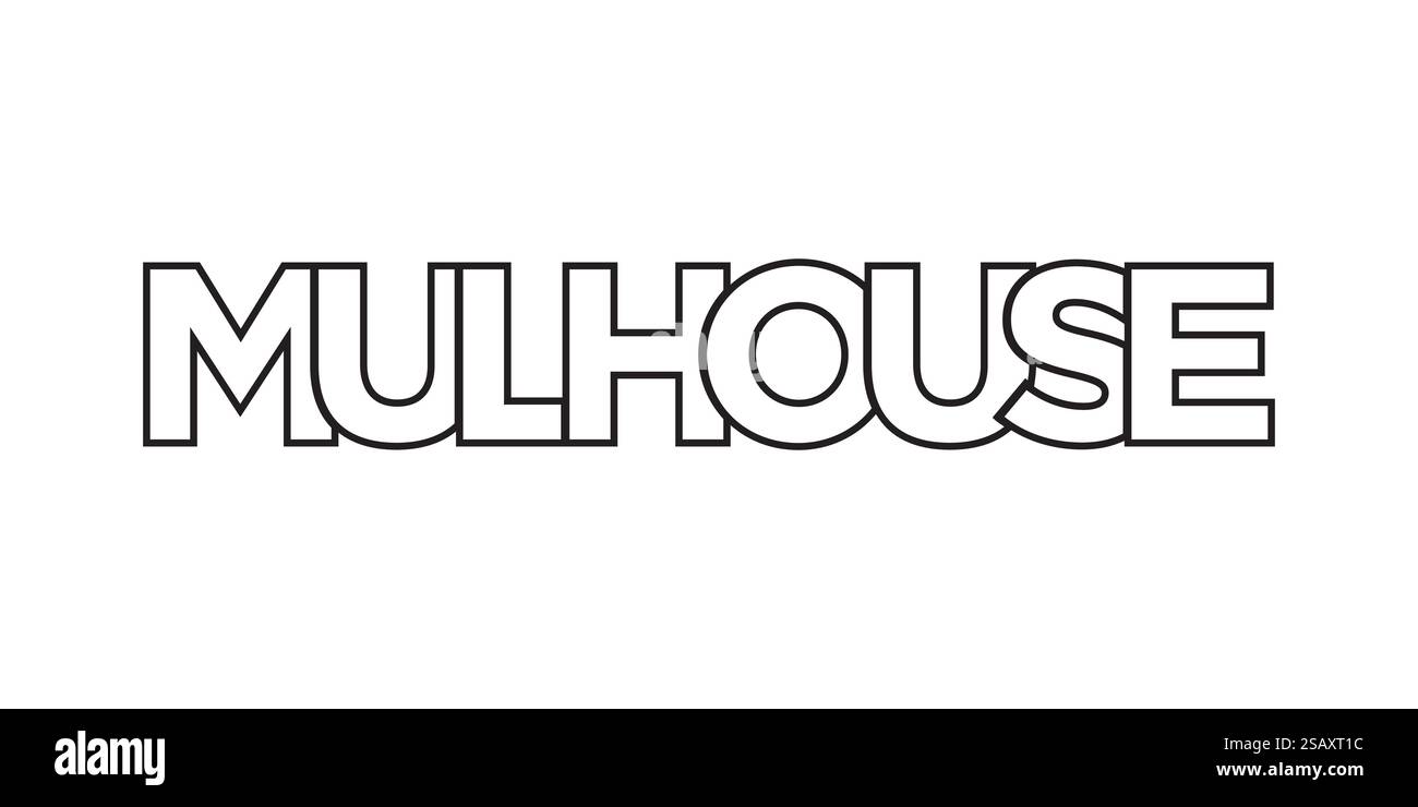 Mulhouse in the France emblem for print and web. Design features ...