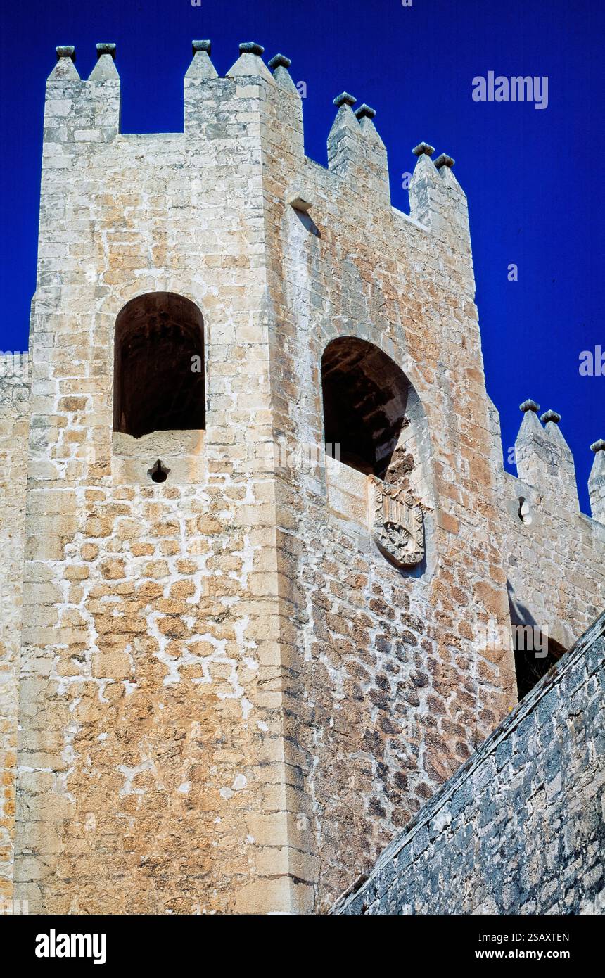 Exterior facade of the Velez Blanco Castle seen from the access ...