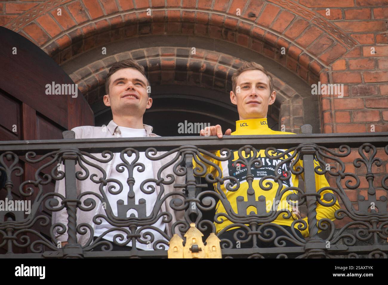 Jonas Vingegaard of Jumbo-Wisma (R) and Anthon Charmig of Uno-X Pro ...