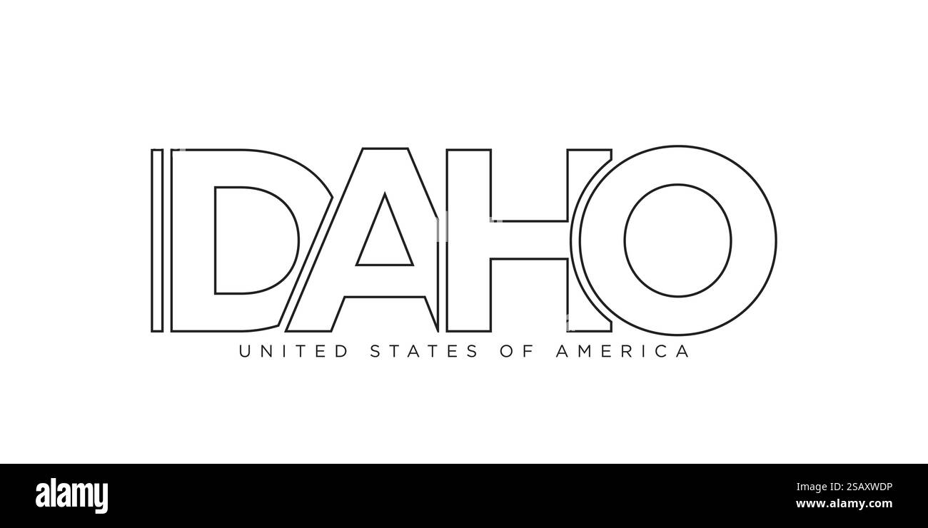 Idaho, USA typography slogan design. America logo with graphic city ...