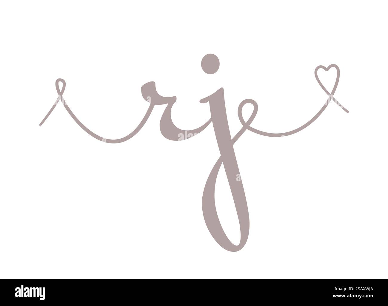 RJ initial wedding monogram calligraphy vector illustration. Hand drawn ...