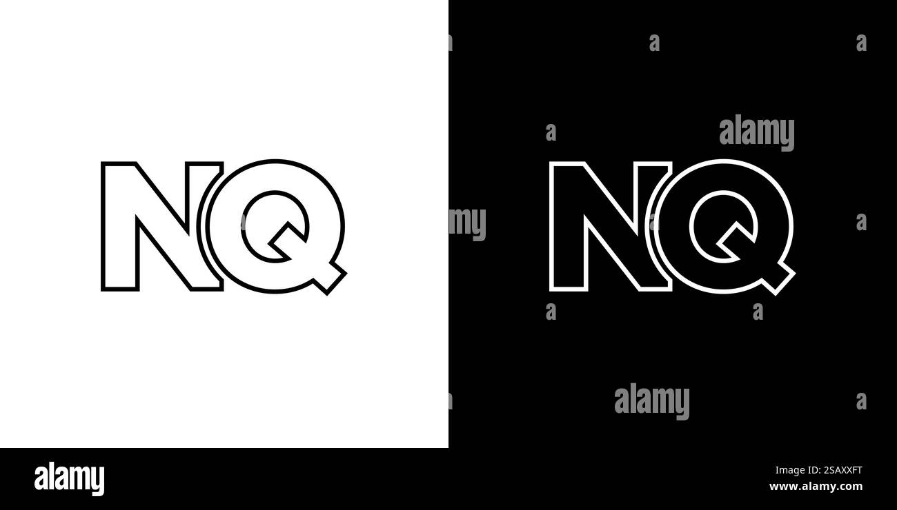 Trendy letter N and Q, NQ logo design template. Minimal monogram ...