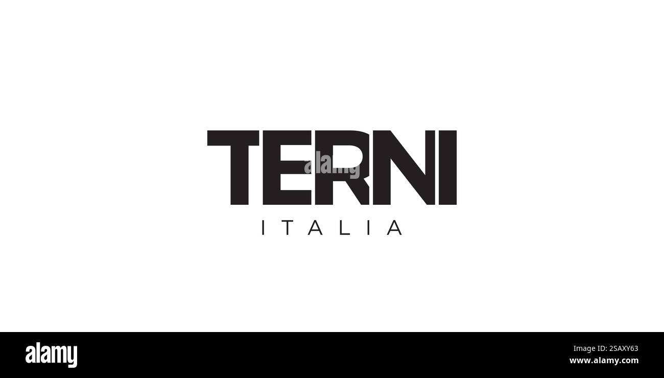 Terni in the Italia emblem for print and web. Design features geometric style, vector ...