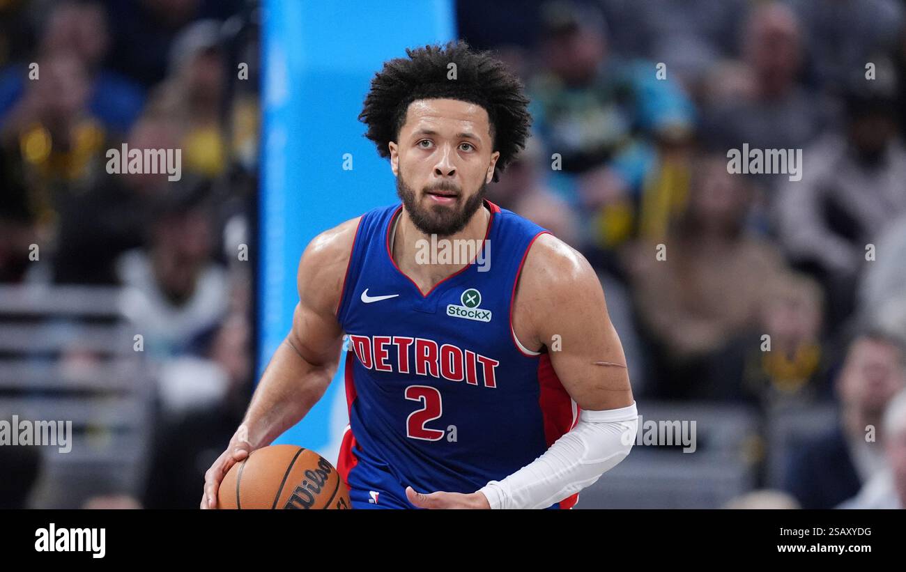 Detroit Pistons guard Cade Cunningham (2) plays against the Indiana ...