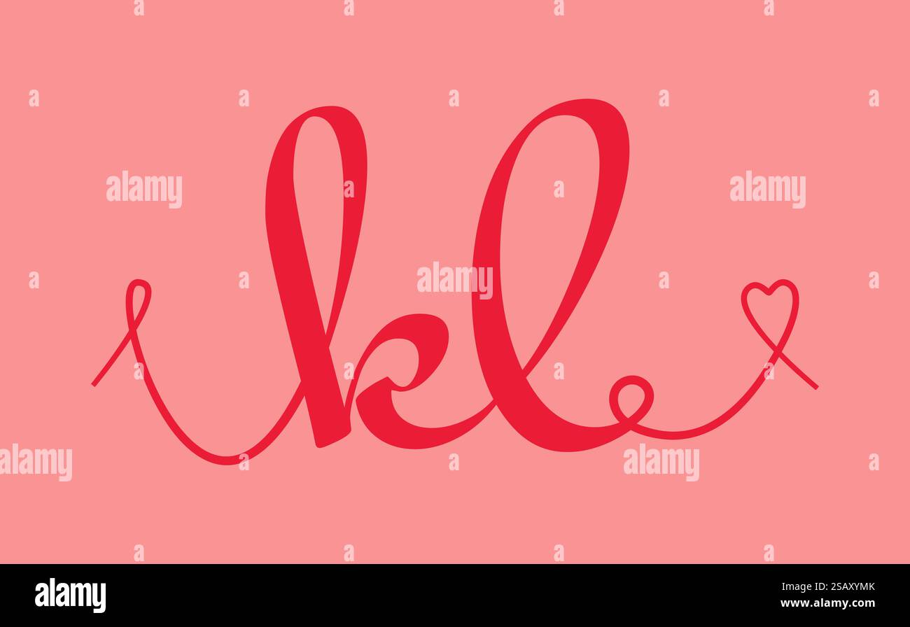 KL initial wedding monogram calligraphy vector illustration. Hand drawn ...