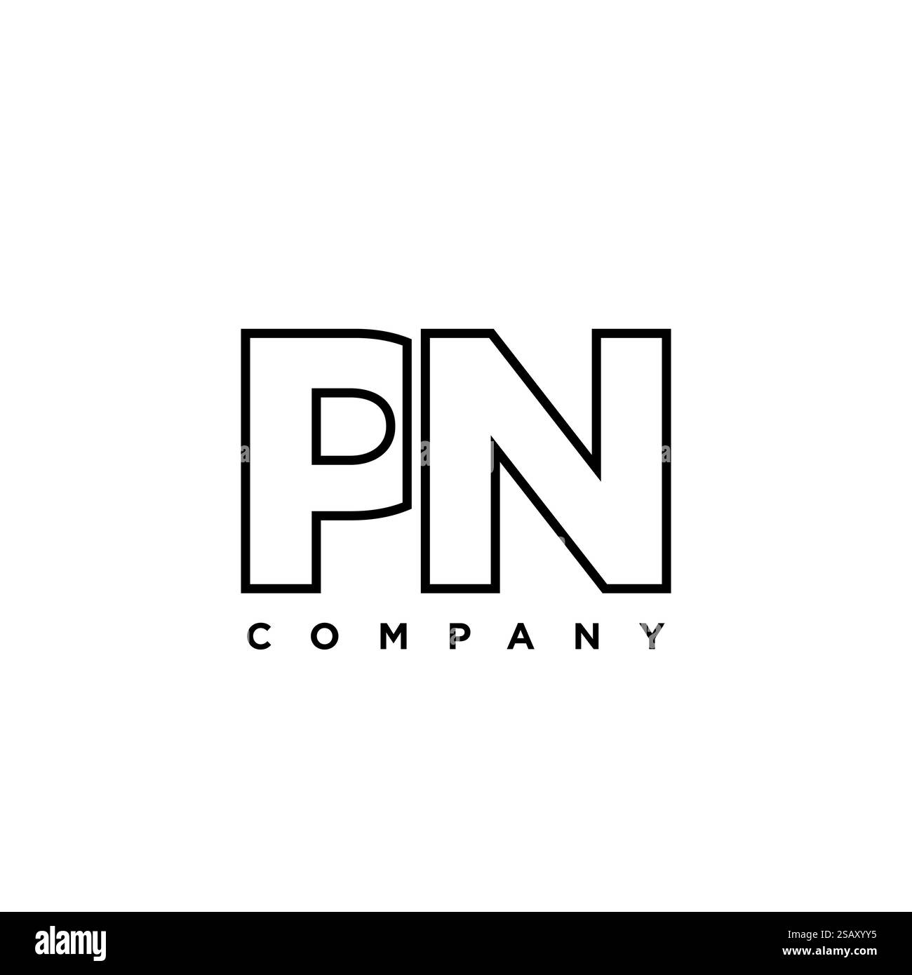 Trendy letter P and N, PN logo design template. Minimal monogram ...