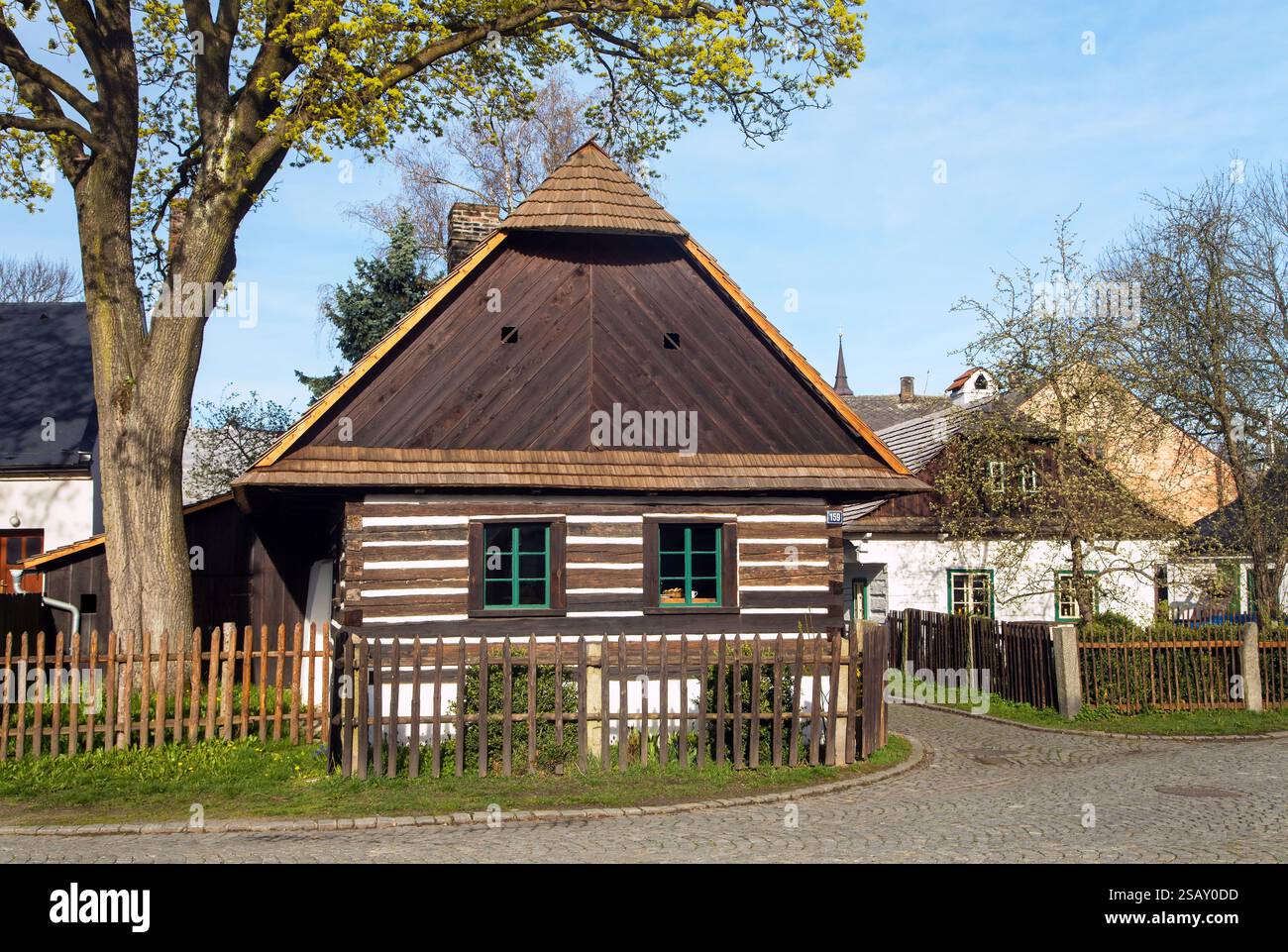 wooden houses in the open-air museum Bethlehem, Hlinsko town, Hlinsko ...