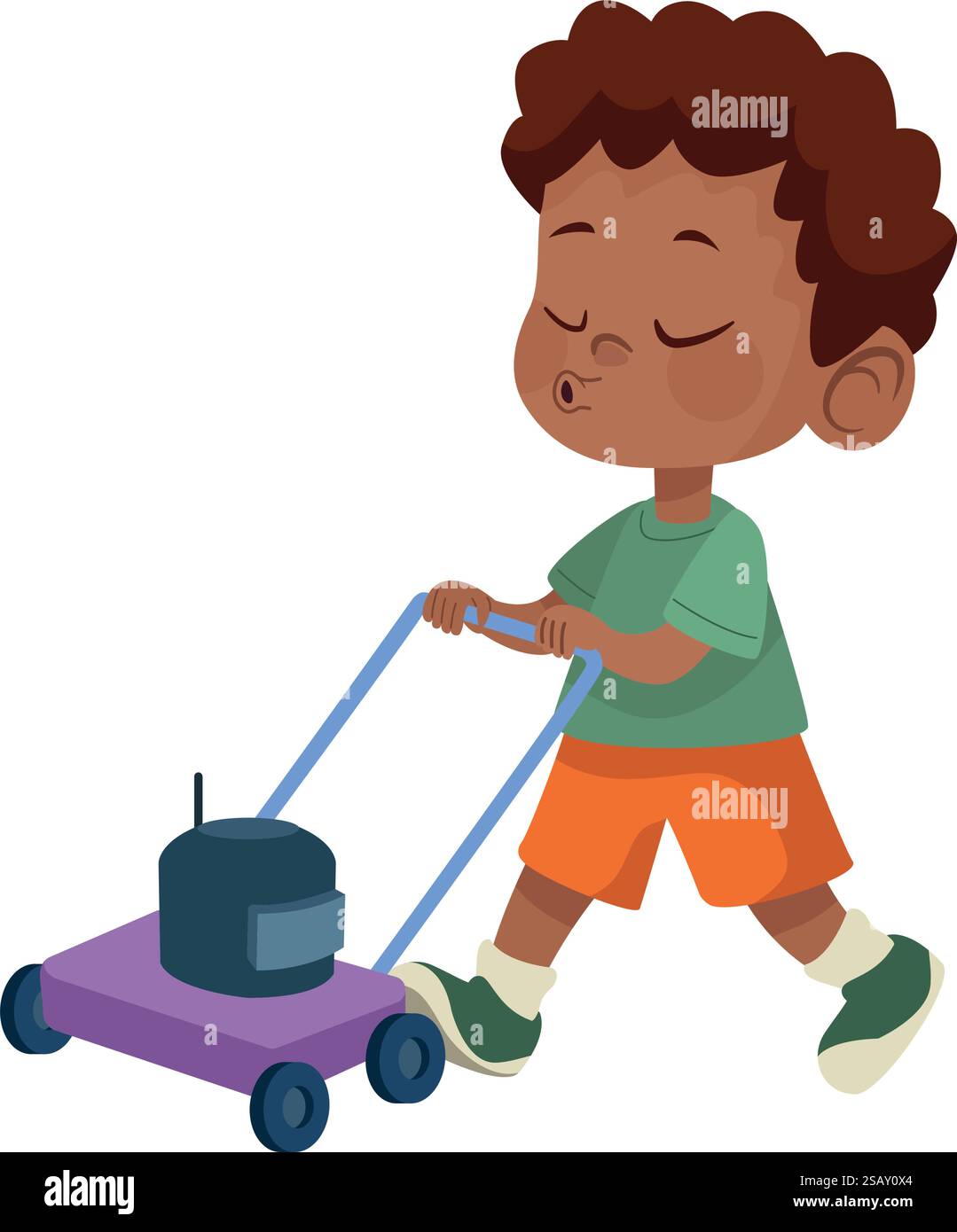 Boy pushing cartoon hi-res stock photography and images - Alamy