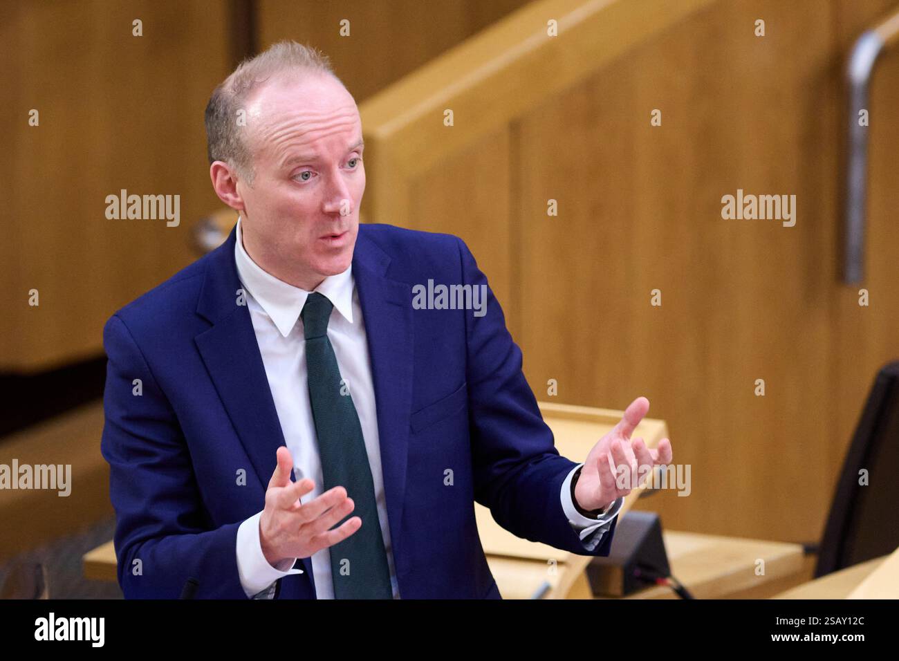 Edinburgh Scotland, UK 28 January 2025. Michael Marra MSP at the ...
