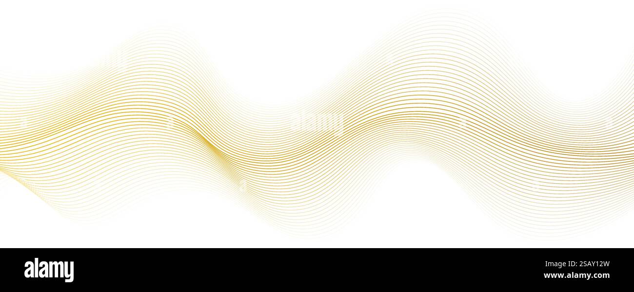 Luxury golden thin lines of gradient waves. Vector illustration Stock ...