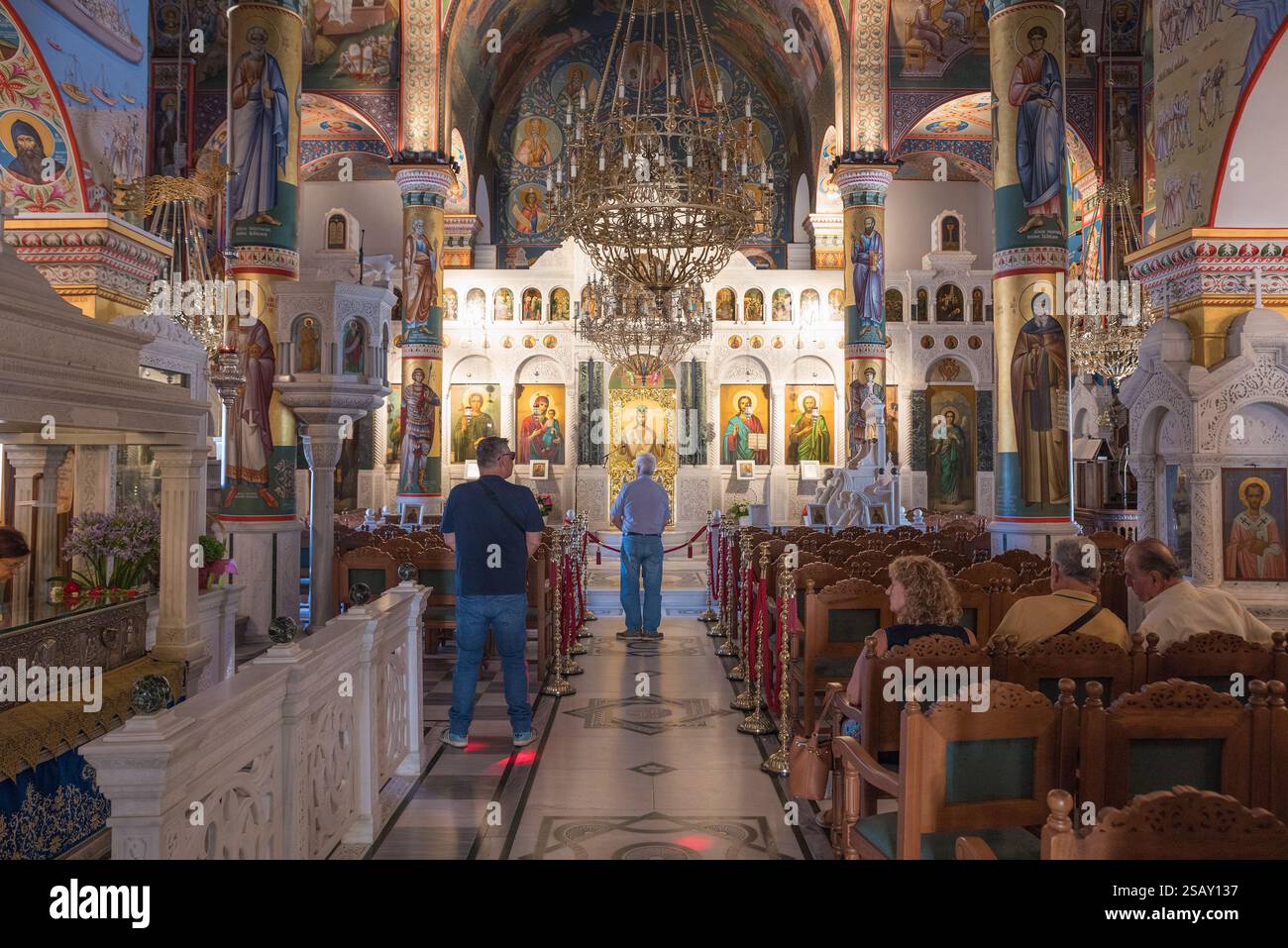 June 27th 2024 - Prokopi, Greece - The interior of the church of Saint ...