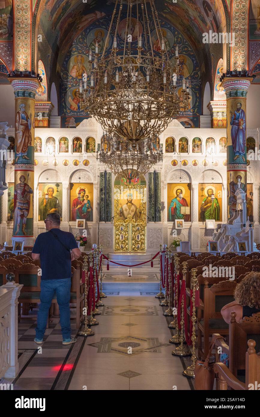 June 27th 2024 - Prokopi, Greece - The interior of the church of Saint ...