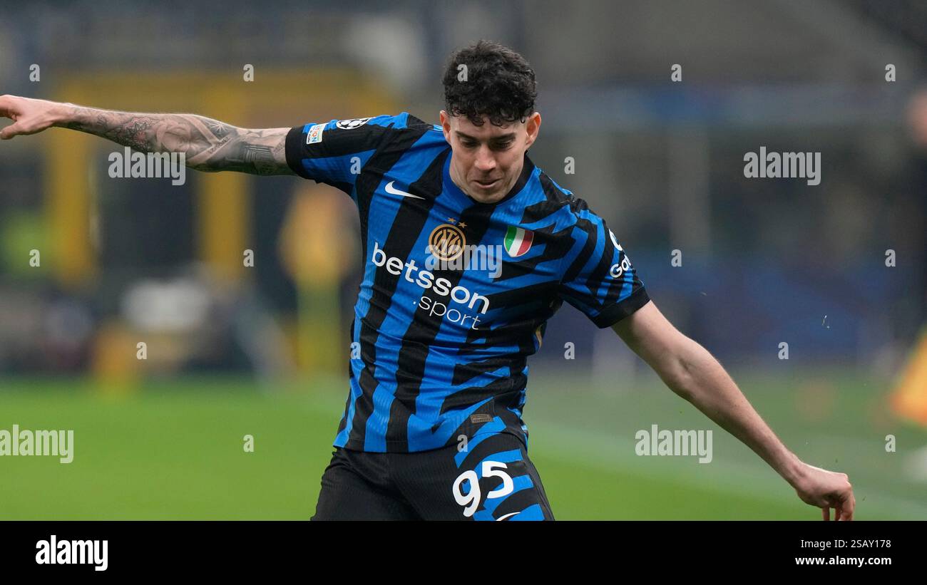 Inter Milan's Alessandro Bastoni controls the ball during a Champions ...