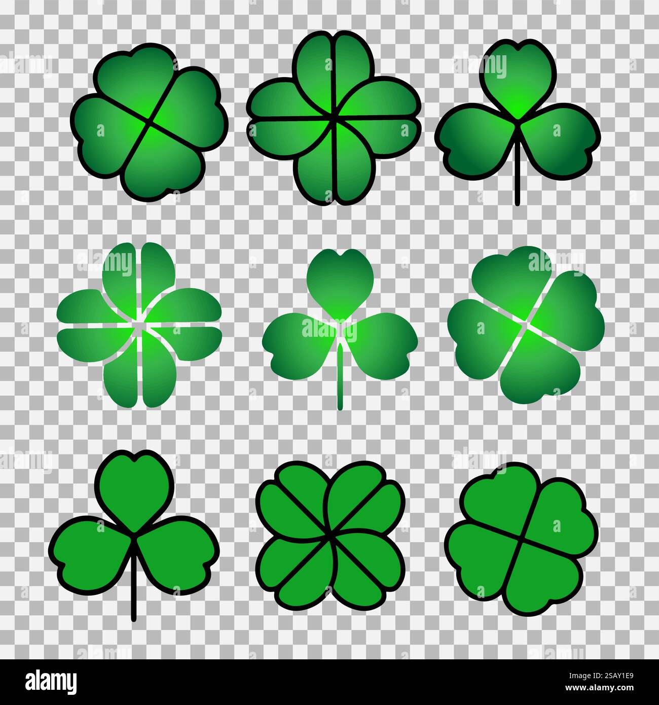 Green Shamrock clover icon.St Patrick day symbol, leprechaun leaf sign ...
