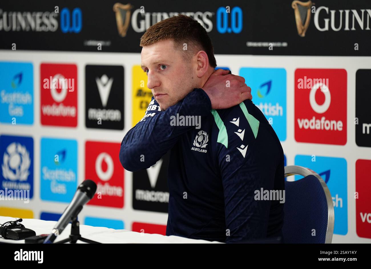Scotland captain Finn Russell during a press conference at Scottish Gas ...