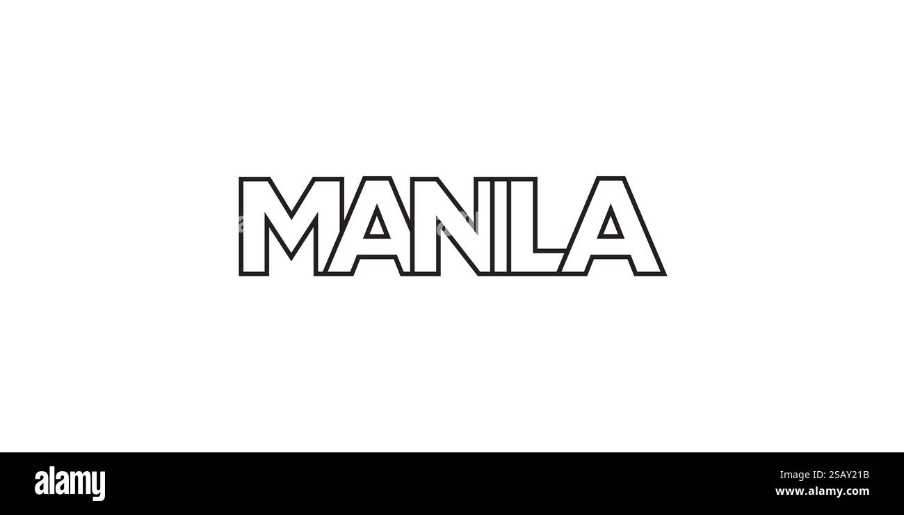 Manila in the Philippines emblem for print and web. Design features ...