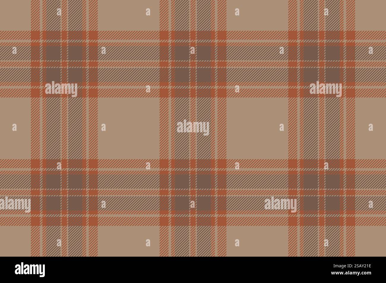 Plaid background, check seamless pattern in beige. Vector fabric ...