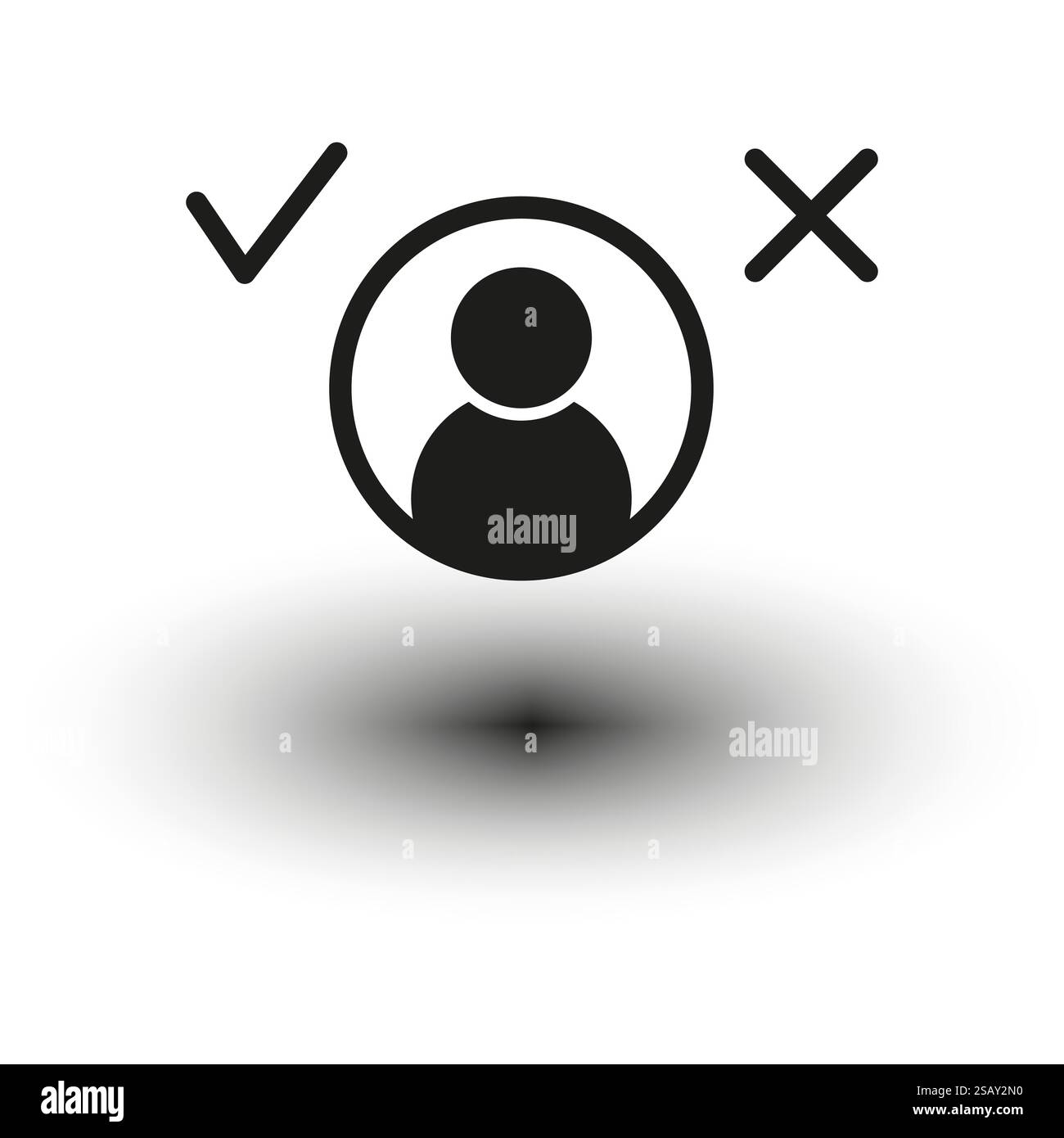 Profile selection icon. User account choice. Correct and wrong options ...