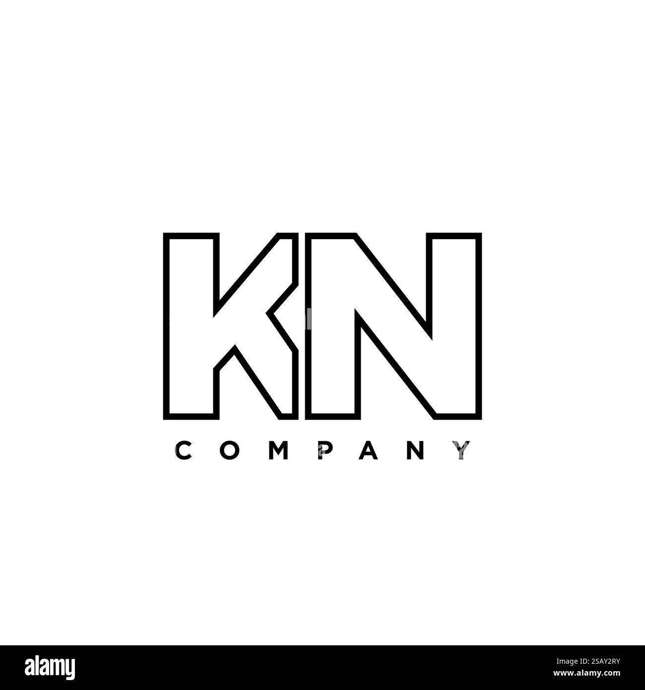 Trendy letter K and N, KN logo design template. Minimal monogram ...