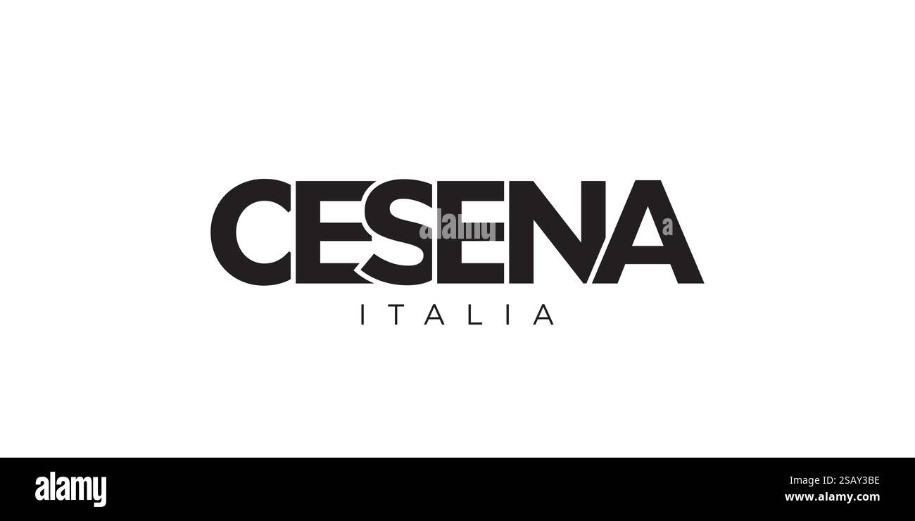 Cesena in the Italia emblem for print and web. Design features geometric style, vector ...